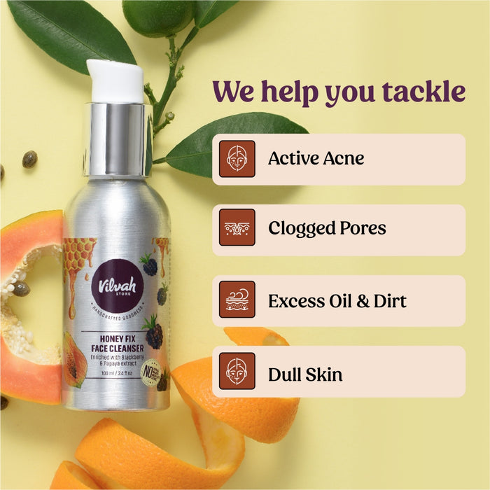 Buy Honeyfix Facewash Online for Oily & Acne Prone Skin - Vilvah