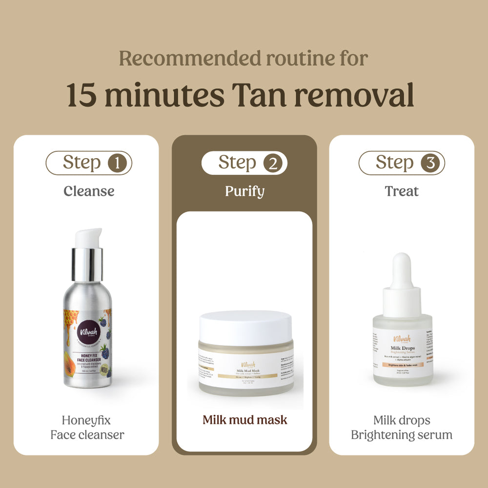 Milk Mud Face Mask for Combination, Glowing, Dry & Oily Skin | Vilvah