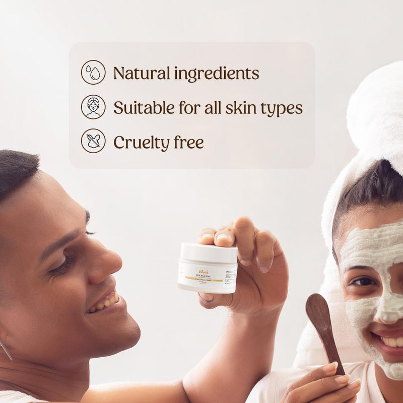 Milk Mud Face Mask for Combination, Glowing, Dry & Oily Skin | Vilvah