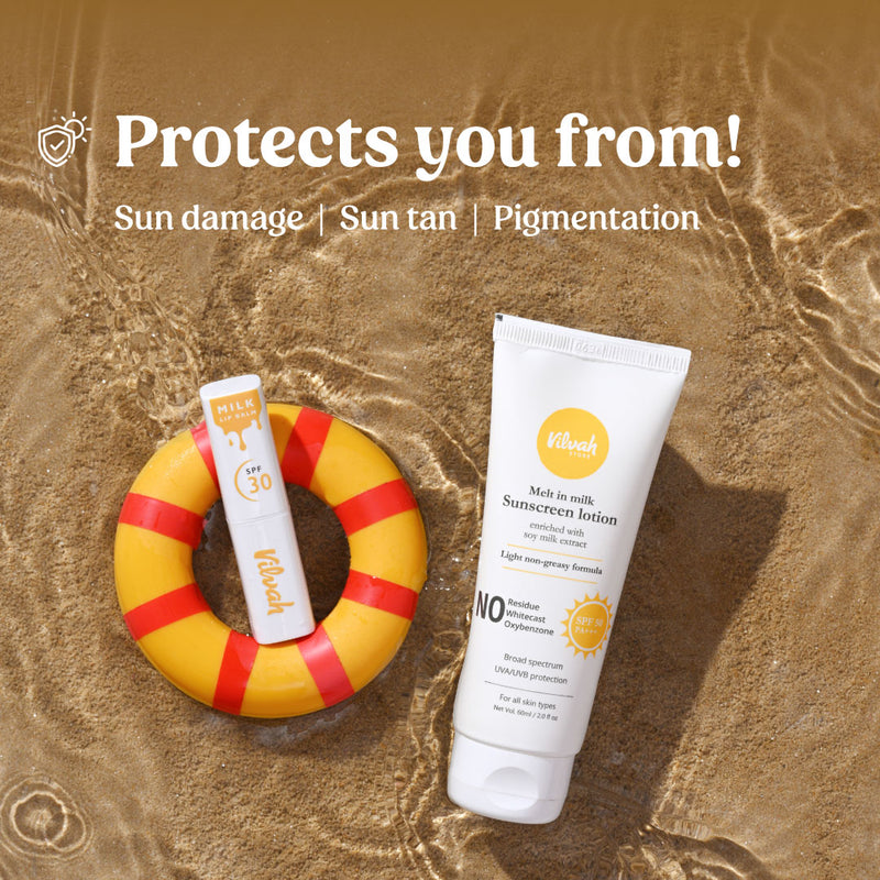 SPF Sun Protection Combo for Lips and Skin - Vilvah